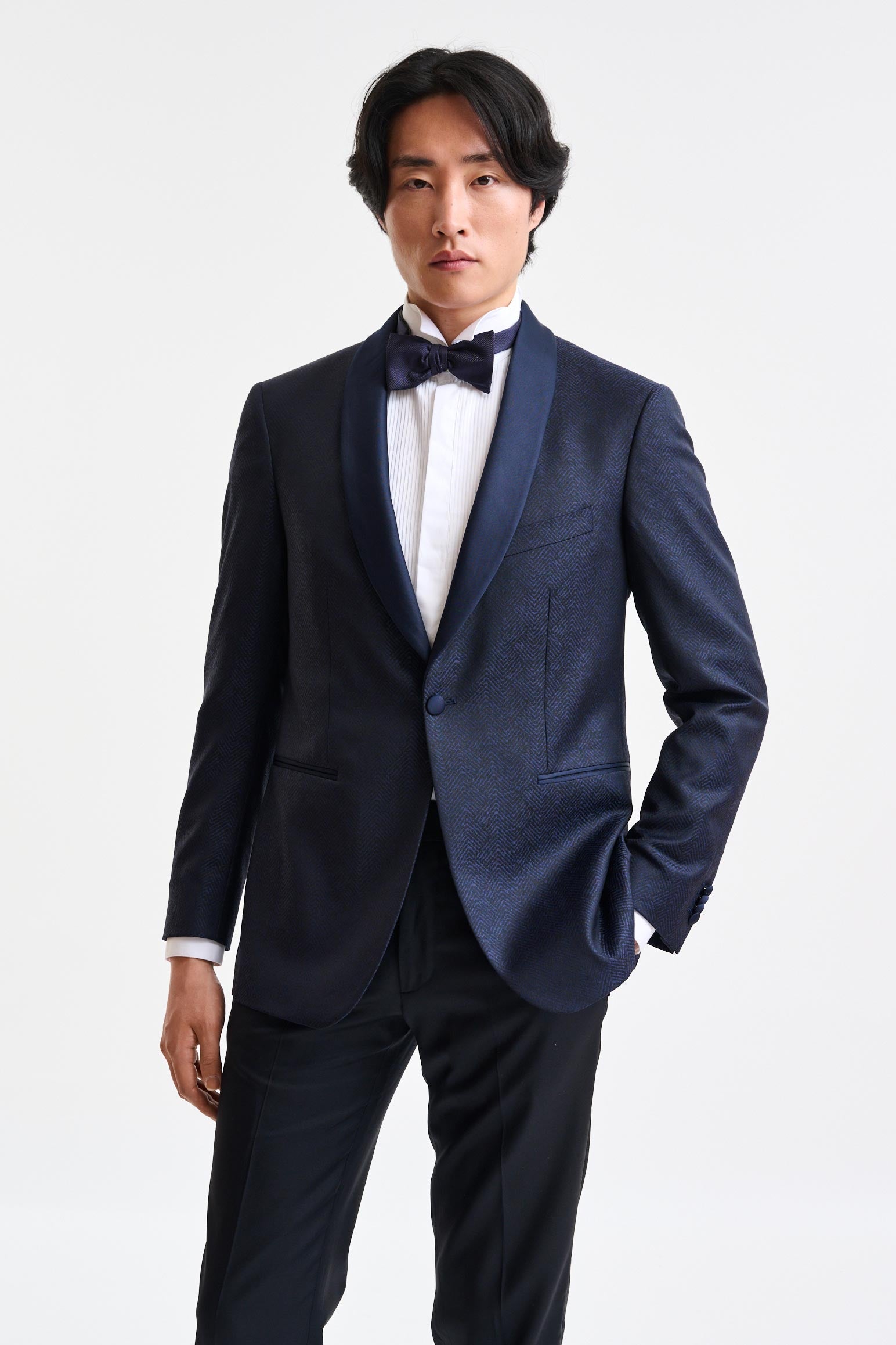 Dark Blue Wool Super 100's Soho Jacket Freestyle – Scabal