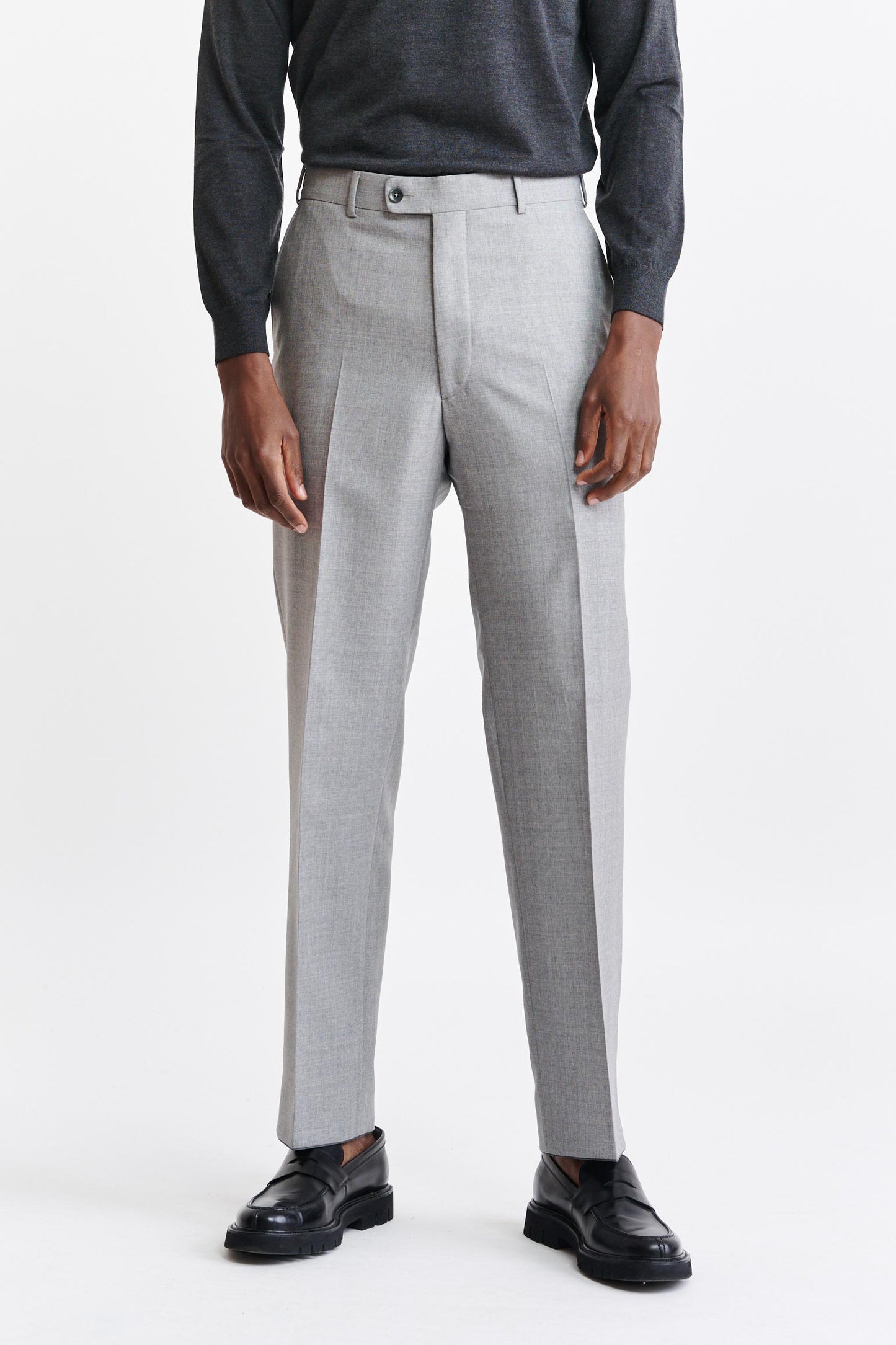 Light Grey 100% Wool Ronas Trousers Capri – Scabal