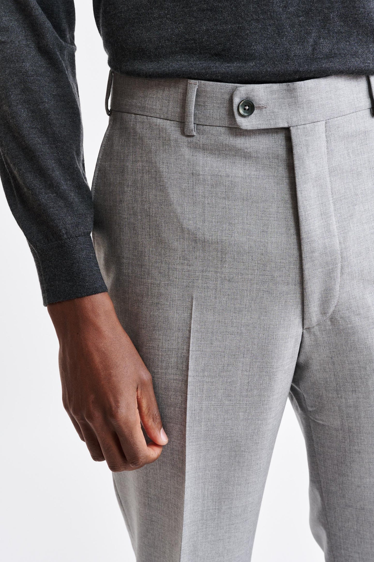 Light Grey 100% Wool Ronas Trousers Capri – Scabal