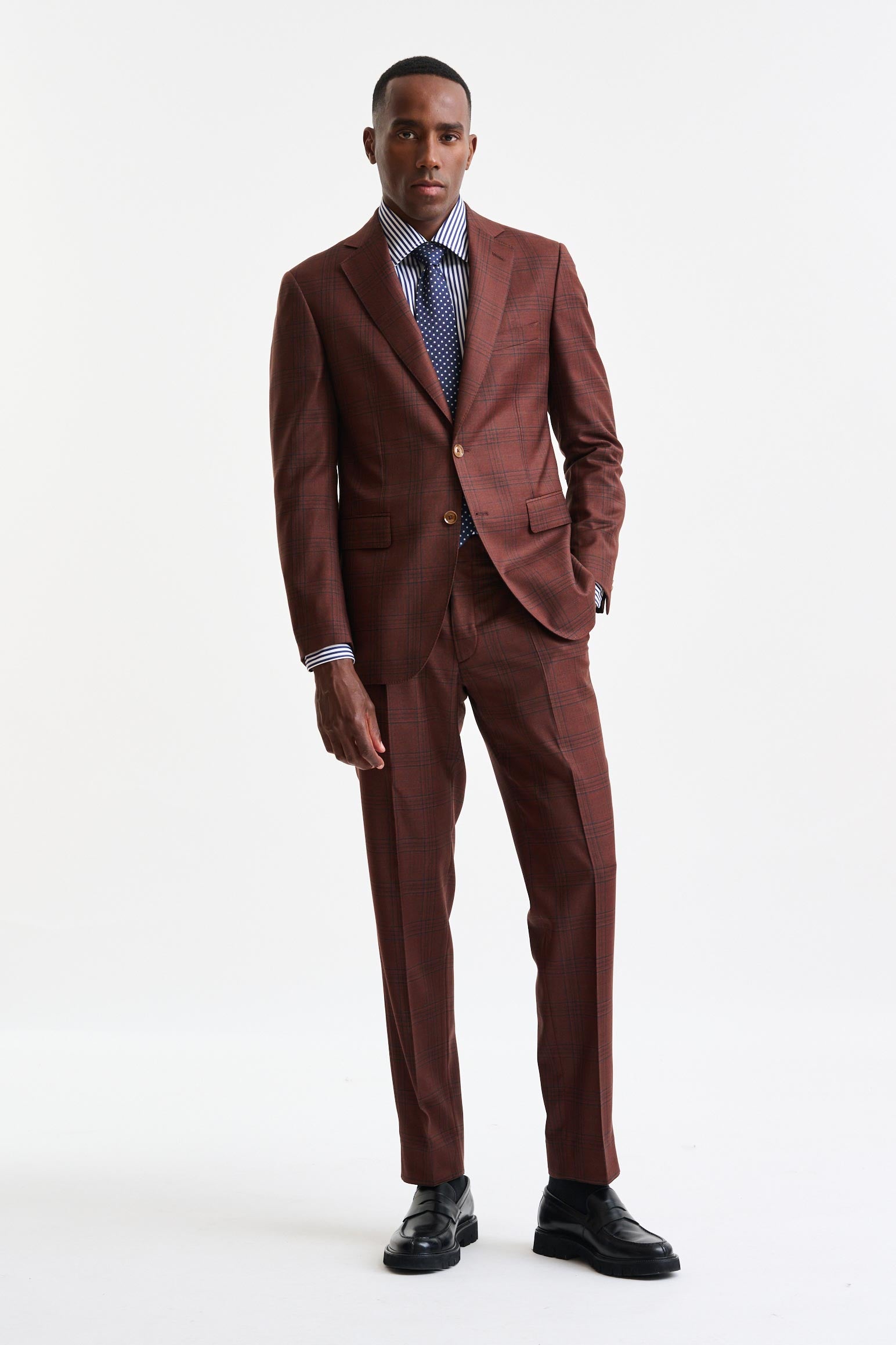 Mid-Brown 100% Wool Soho Suit Freestyle – Scabal